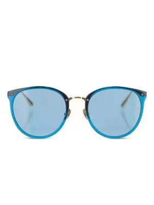 Linda Farrow Round Frame Sunglasses With Light Tinted Lenses - Blue
