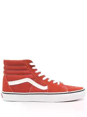 VANS Sk8 Hi Logo-patch Suede High Top Sneakers - Red