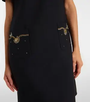 Valentino Garavani Crepe Couture Embellished Mini Dress