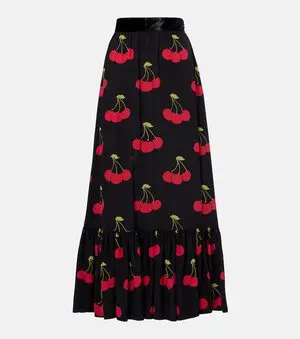 Valentino Garavani Printed Silk Maxi Skirt