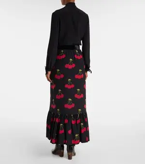 Valentino Garavani Printed Silk Maxi Skirt