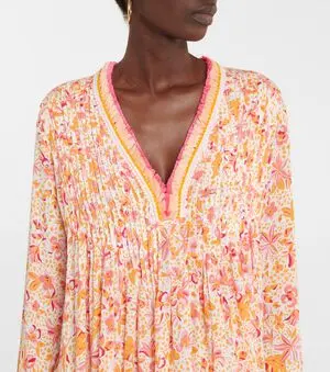 Poupette St Barth Ola Floral Rayon Georgette Minidress