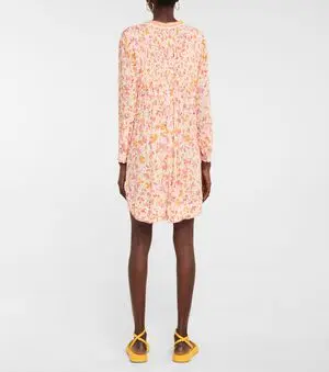 Poupette St Barth Ola Floral Rayon Georgette Minidress