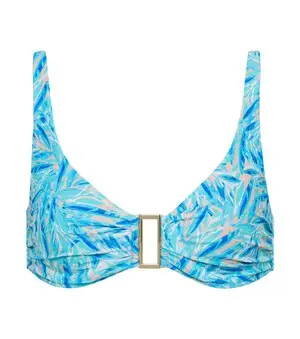 Melissa Odabash Bel Air Bikini Top In Leaf - Blue