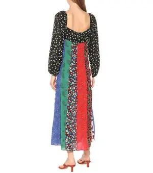 Rixo Printed Silk Maxi Dress