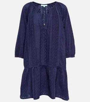Melissa Odabash Ashley Embroidered Mini Dress - Blue