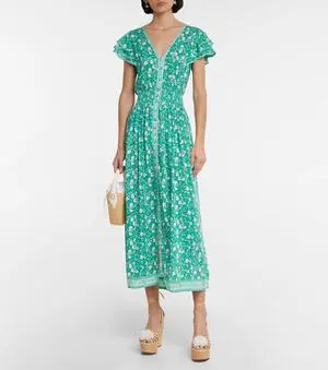 Poupette St Barth Della Floral Midi Dress