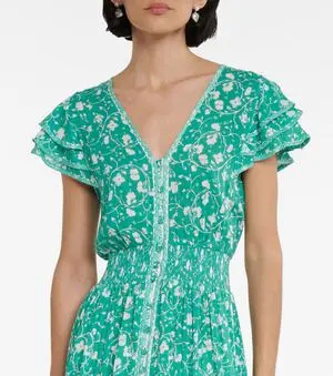 Poupette St Barth Della Floral Midi Dress