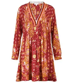 Poupette St Barth Ola Fringed Printed Minidress - Multicoloured