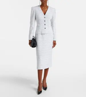 Alessandra Rich Striped Tweed Jacket