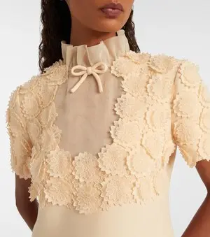 Valentino Garavani Crepe Couture Embroidered Minidress