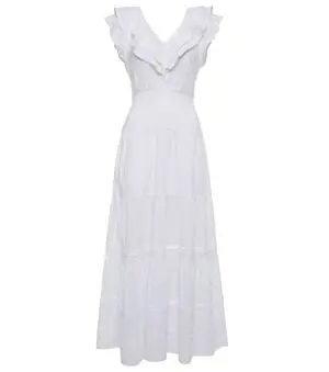 Poupette St Barth Della Cotton Midi Dress - White
