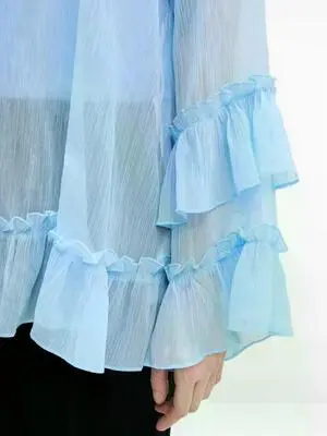 NEVER FULLY DRESSED High-neck Tiered Ruffle Blouse