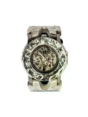 PARTS OF FOUR X Fob Paris #6 42mm Skeleton Automatic Watch - Silver