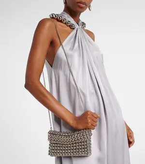 AQUAZZURA Cosmic Small Beaded Shoulder Bag