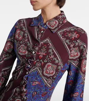 Rabanne Asymmetric Paisley Printed Midi Dress - Multicoloured