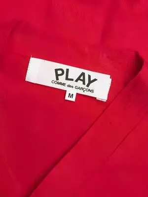 Play Comme Des Garcon Heart Detail Cardigan - Red