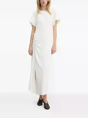 SAMSOE SAMSOE Ruched Midi Dress - White