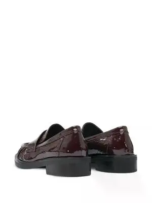STRATEGIA SHOES Patent Leather Loafers With Fringed Detail