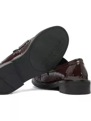 STRATEGIA SHOES Patent Leather Loafers With Fringed Detail