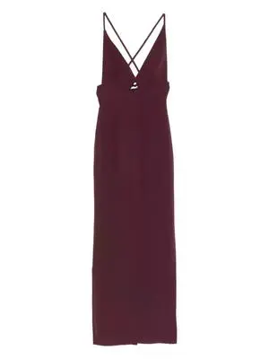 Solace London Maxi Dress With Criss-cross Straps - Red