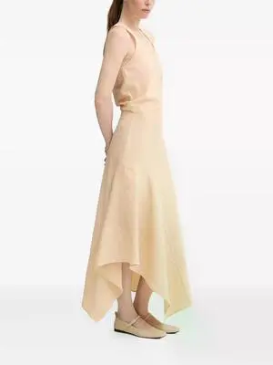 AERON Scoop Neck Asymmetric Day Dress - Neutrals
