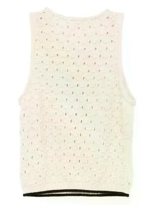 FRAME Bauble Knit Tank Top - Neutrals
