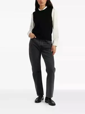Chinti & Parker Crew Neck Ribbed Vest - Black