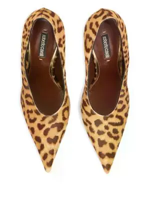 Roberto Cavalli Leopard Print Pointed Toe Stiletto Pumps