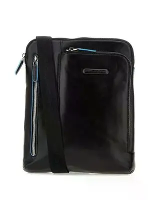 PIQUADRO Embossed Logo Shoulder Bag - Black