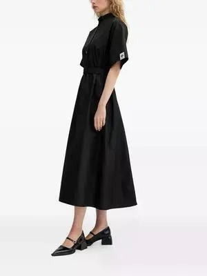Bally Logo Patch Short Sleeve Shirt Midi Dress