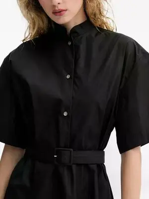 Bally Logo Patch Short Sleeve Shirt Midi Dress