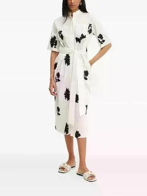 Liviana Conti Floral Print Shirt Dress - White