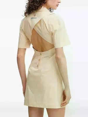 Patrizia Pepe Button-fastening Mini Dress - Neutrals