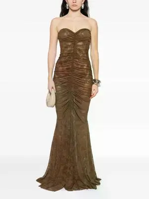 Norma Kamali Strapless Fishtail Maxi Dress