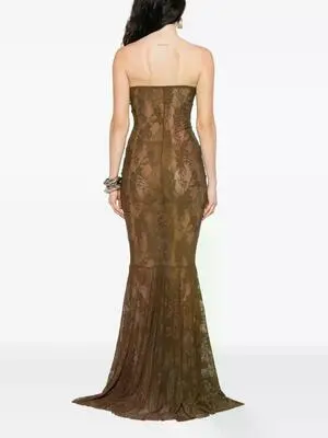Norma Kamali Strapless Fishtail Maxi Dress