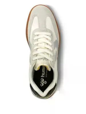 HUMMEL Lace-up Sneakers With Suede Panelling - White