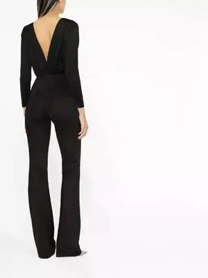 Alchemy Fashions Stretch V-neck Jumpsuit With Bootcut Legs