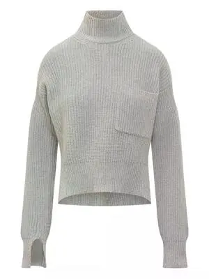 Marni Ribbed Turtleneck Sweater With Patch Pocket