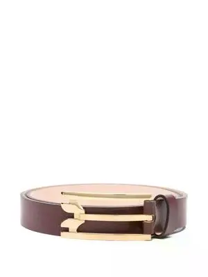 Victoria Beckham Leather Buckle Belt - Red