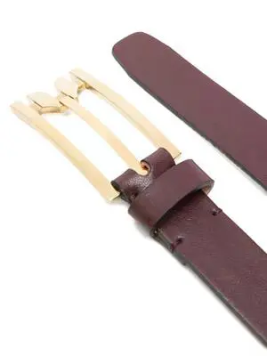 Victoria Beckham Leather Buckle Belt - Red