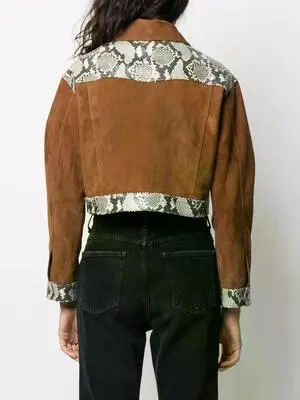 GIUSEPPE ZANOTTI Snakes-panelled Cropped Jacket