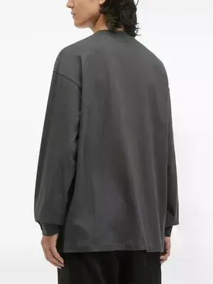 FINGERCROXX Logo-patch Long-sleeved Sweatshirt - Grey