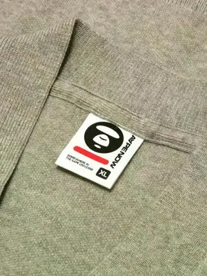 AAPE BY *A BATHING APE Cardigan With Ape Head Logo - Neutrals