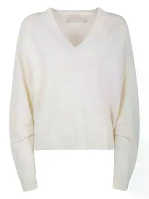 CIRCUS HOTEL V-neck Wool Jumper With Ribbed Cuffs