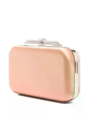 Mach & Mach Crystal Embellished Bow Clutch - Neutrals