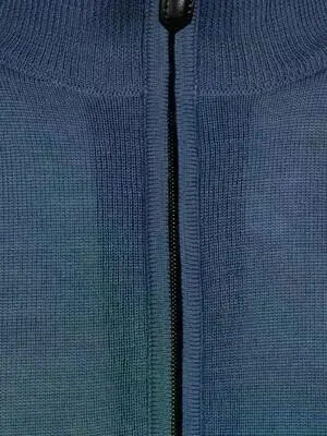 Canali High Neck Half-zip Long Sleeve Sweater - Blue
