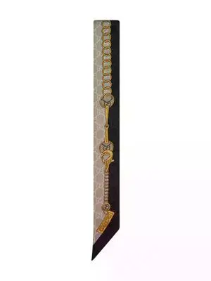 Gucci Horsebit-print Silk Neck Bow
