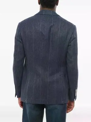 Brunello Cucinelli Single-breasted Linen Blazer - Blue
