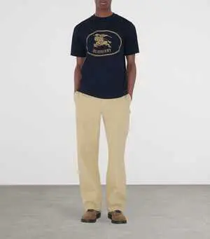 Burberry Cotton Knight Stamp T-shirt - Navy